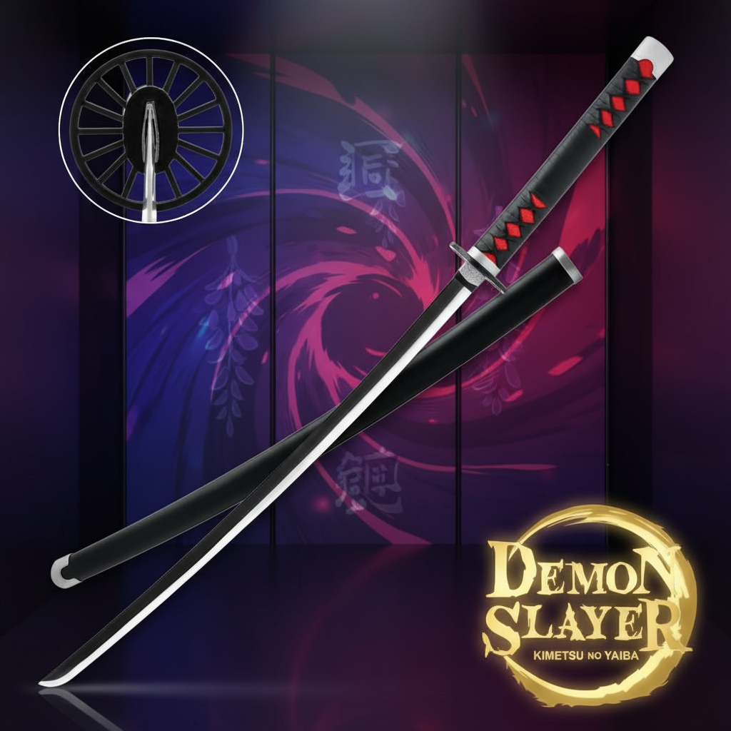 Demon Slayer Sword – Tanjiro Kamado Water Breathing BLACK KATANA ...