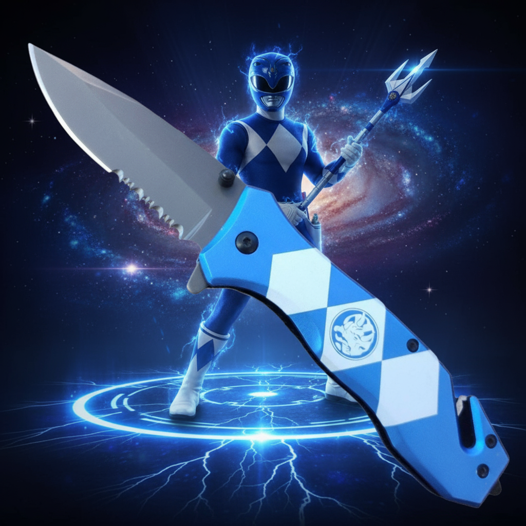 MMPR Blue Ranger Pocket Knife – Anime Armory