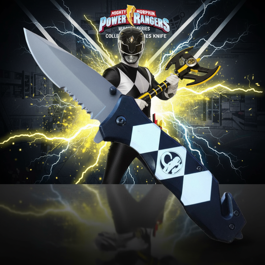 MMPR Black Ranger Pocket Knife – Anime Armory