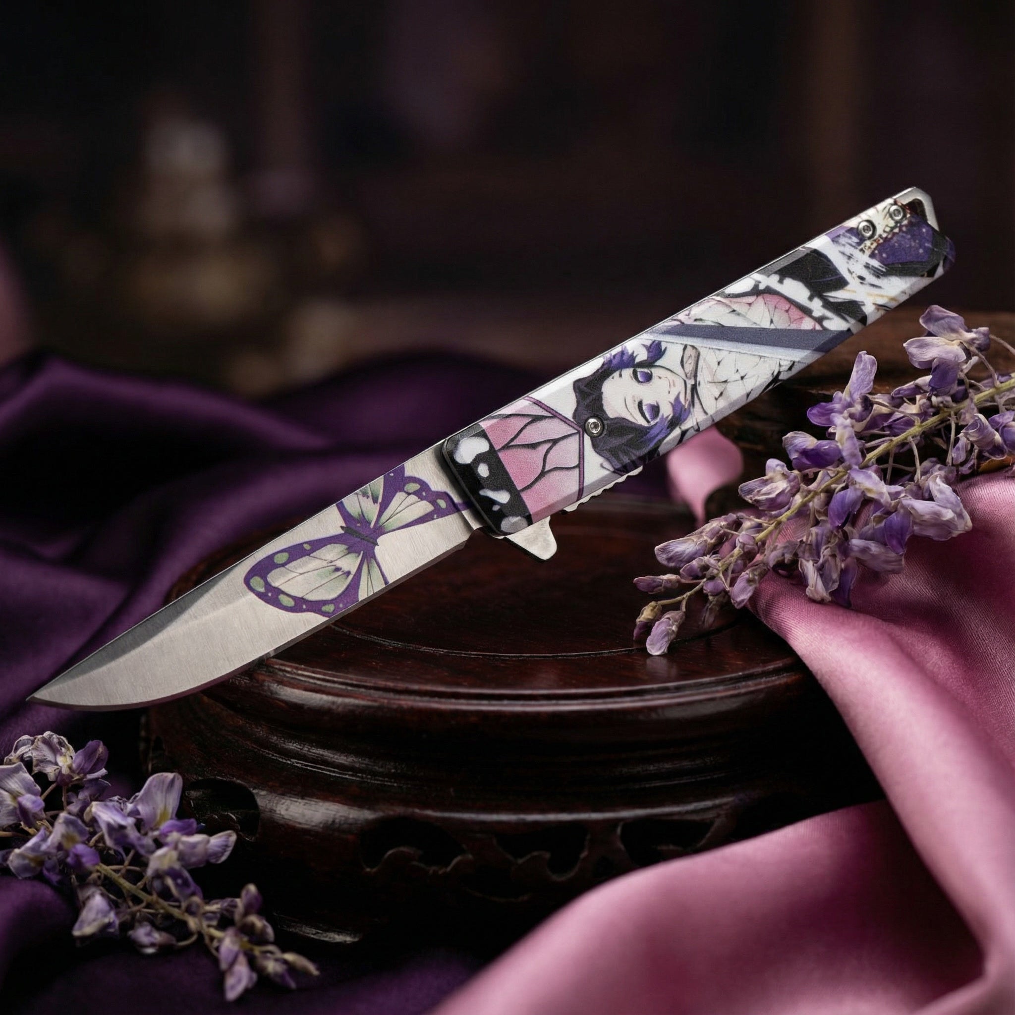 Demon Slayer Shinobu Pocket Spring Assisted Knife – Anime Armory